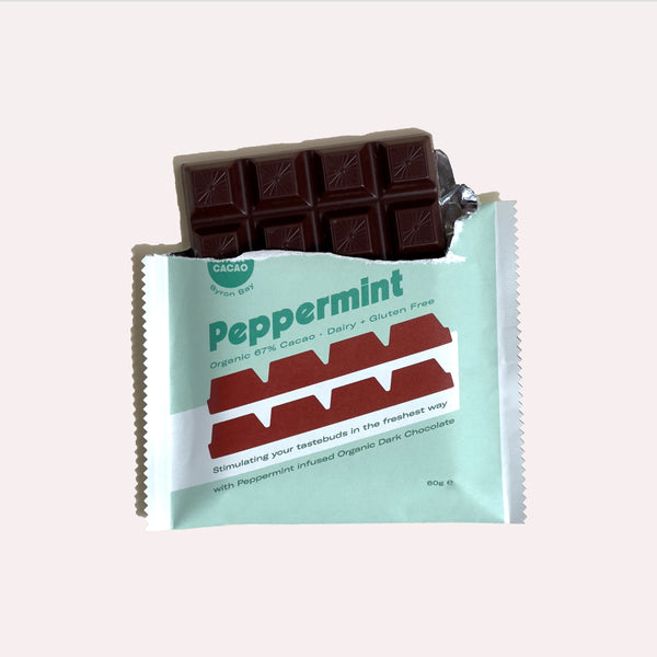 Peppermint Chocolate | Organic Dark Chocolate Bar - Chow Cacao