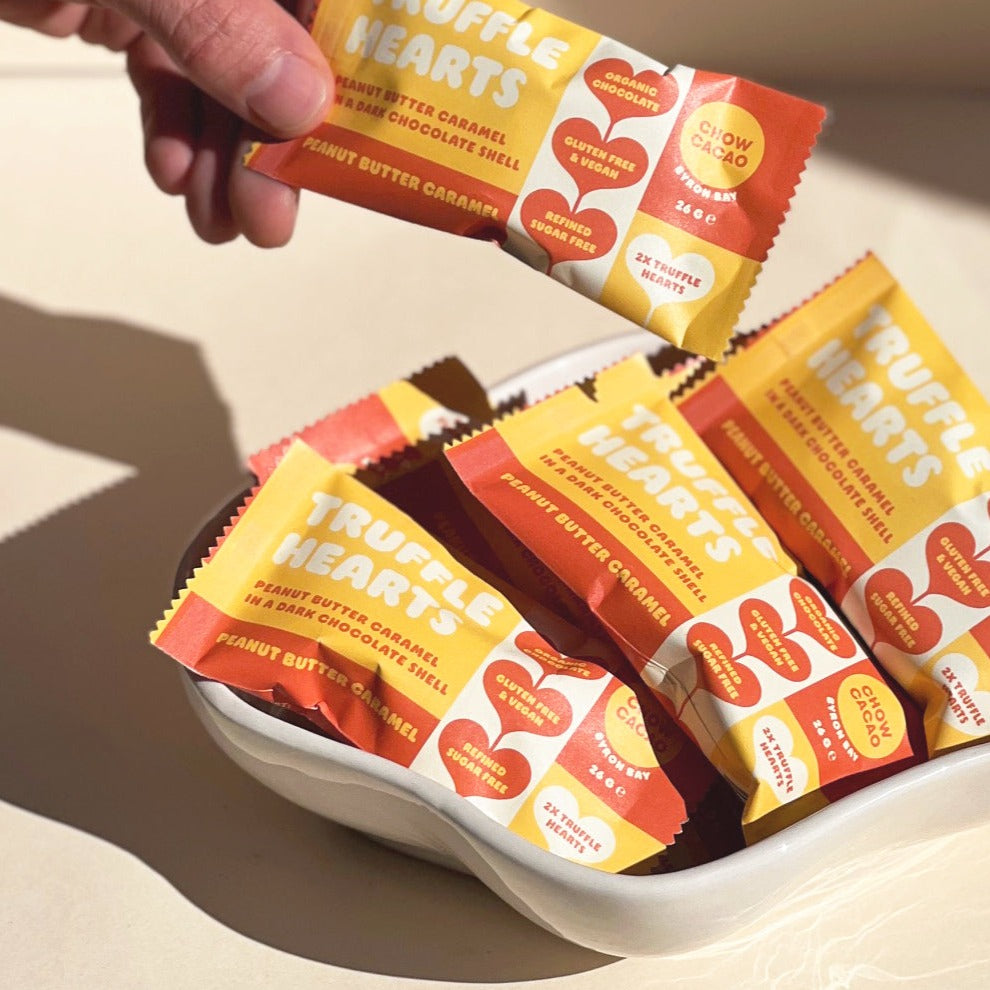 Peanut Butter Caramel Truffle Hearts | Organic Chocolate, Gluten Free ...